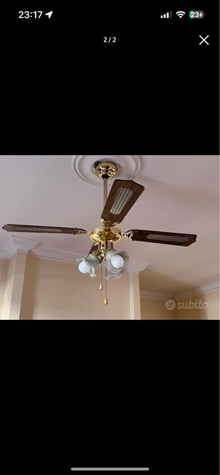 lampadario con pale da ventilatore