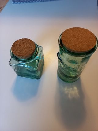 Barattoli vasetti set 2 vetro massiccio