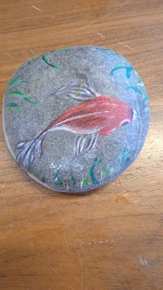 Disegno pesce su pietra