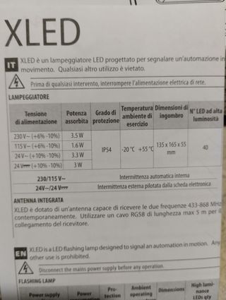 Lampeggiante xled Faac