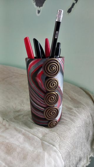 Vasetto decorato in Fimo