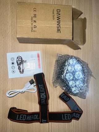 Torcia Frontale LED Linterna Frontal 1800mah