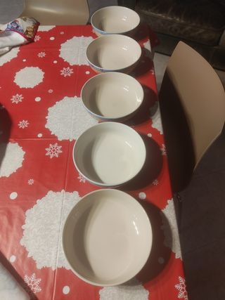 5 ciotole in ceramica
