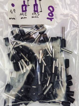 200 puntalini elettrici da crimpare 1,9 mm neri