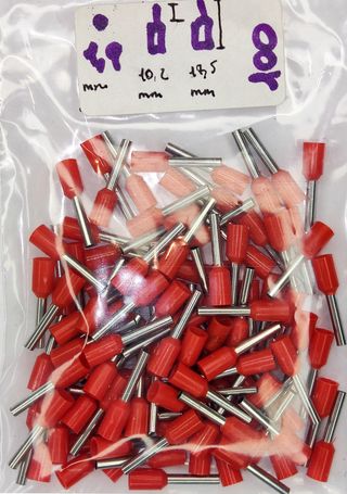 200 puntalini elettrici da crimpare 1,9 mm neri