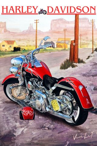 Quadro harley Davidson Moto stampa digitale a4
