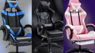 Sedia gaming, con sdraio regolabile e con poggiapi