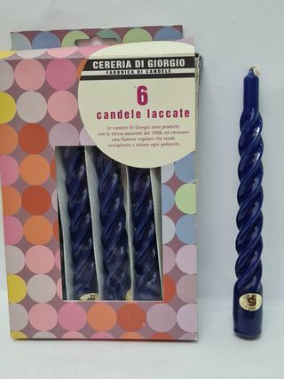 Candele torciglione blu