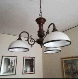 Lampadario tre luci vintage