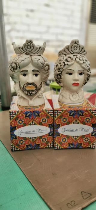 Coppia teste di moro cm18