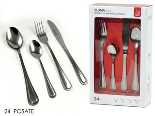 Set Di Posate 24 Pezzi In Acciaio Inox Inossidabil