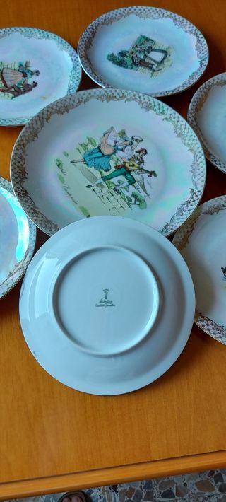 6 piattini dolce con piatto torta