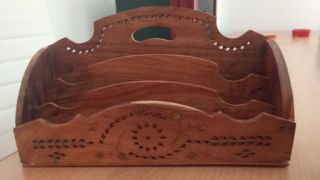 Porta carte in legno e portagioie