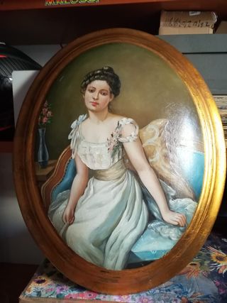 Quadro con dama ovale