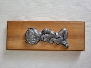 Quadretto vintage, anni 70, peltro inciso a mano