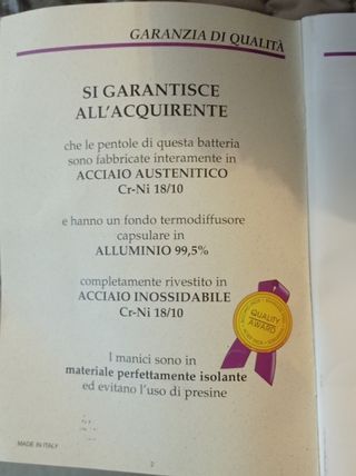 Batteria pentole acciaio inox 31 pezzi