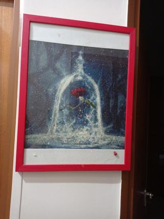 Quadro rosa bella e la bestia