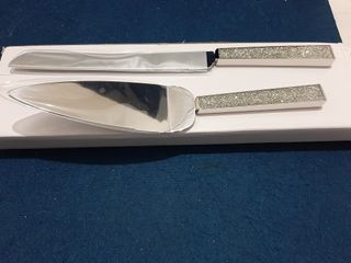 Pala e Coltello Dolce in Metallo lucidocon Glitter