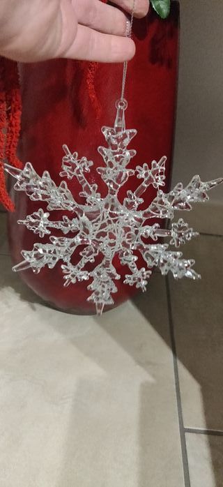 decorazione da appendere fiocco di neve 20 cm