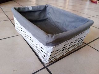 Cesta vimini rivestita rettangolare