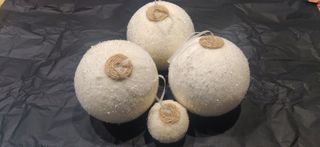 4 decorazioni da appendere palline glitter