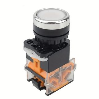 Pulsante interruttore 22mm bianco no nc