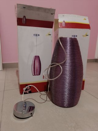 Set 2 pezzi.Lampada a sospensione lilla