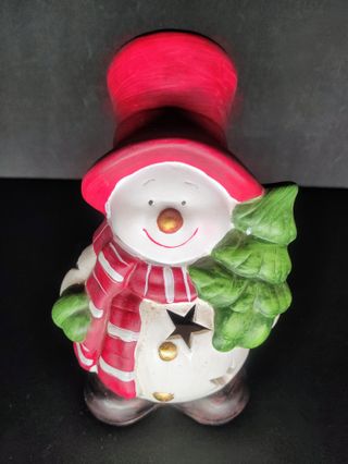 Natale - Pupazzo di neve porta candela teelicht