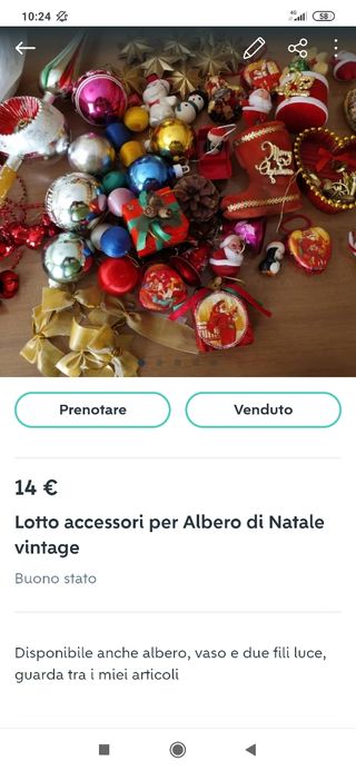 Lotto accessori per Albero di Natale vintage