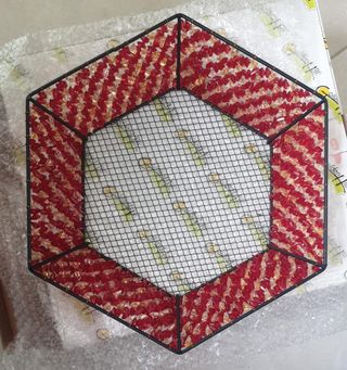 Cestino Natalizio forma esagonale 23 cm