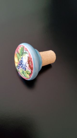 Tappo sughero  pomello ceramica Vietri
