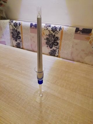 Porta candela in vetro soffiato