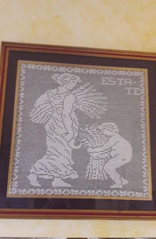 antico quadro artigianale anni 70