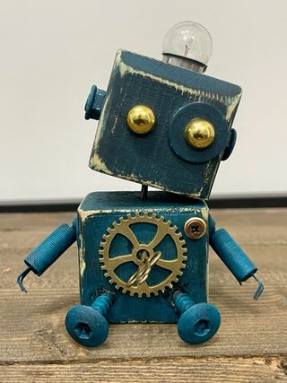 Statuetta robot steampunk handmade