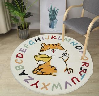 Tappeto Rotondo Morbido per Bambini 100x100