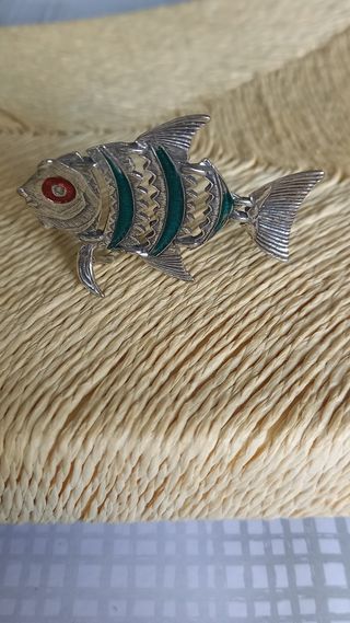 Pesciolino argento 800 e smalti