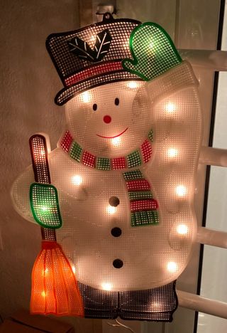 Pupazzo di neve luminoso natalizio