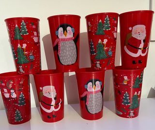 set 8 bicchieri in plastica natalizi