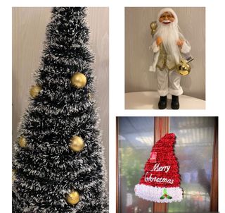 set di 3 oggetti decorativi natalizi