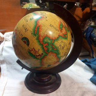 Antico Mappamondo In Legno