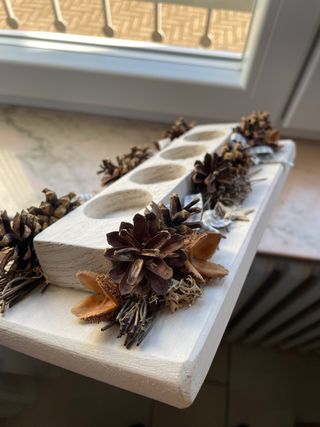 portacandele in legno