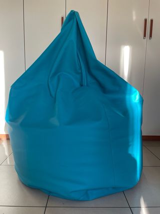 Pouf in ecopelle azzurro (king size)