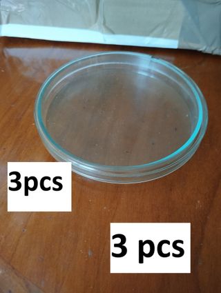 piastre petri in vetro 100mm (3 pezzi)