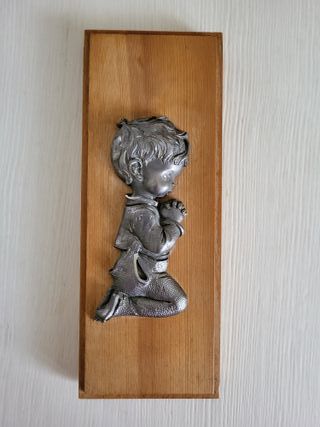 Quadretto vintage, anni 70, peltro inciso a mano