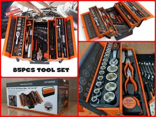 Nuovo Cassetta attrezzi completa di 85 utensili a