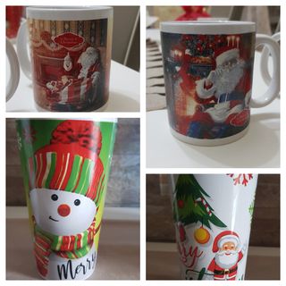 4 tazze ,2 alte ,2 standard di ceramica