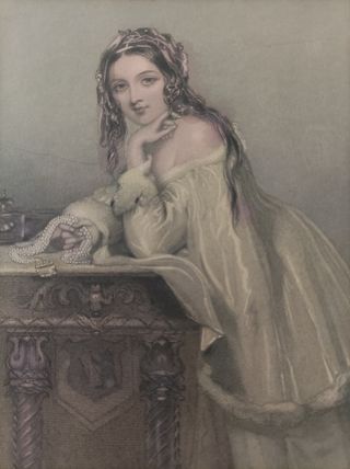 Stampa antica colorata a mano