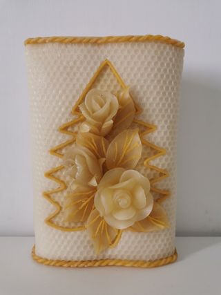 Candela con decori Natalizia