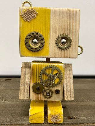 Statuetta robot steampunk handmade