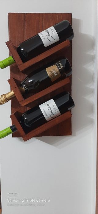 Portabottiglie da parete colore rovere chiaro